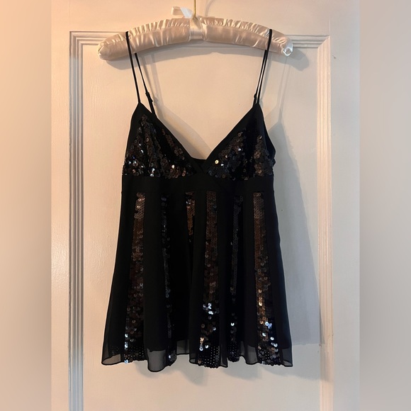 BCBGMaxAzria | Tops | Bcbg Sequin And Silk Top | Poshmark